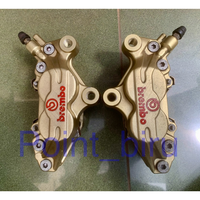 Jual kaliper brembo axial 4 piston 2 pin ori Gold | Shopee Indonesia