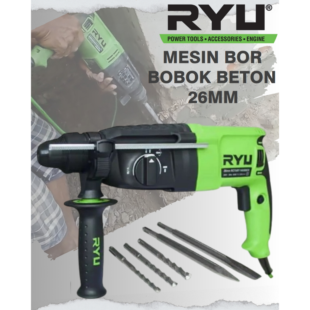 Jual Mesin Bor Bobok Beton 26mm 20mm Rotary Hammer Bor Listrik Bor ...