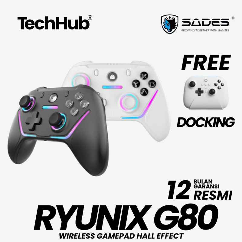 Jual Sades Ryunix G80 / G-80 Wireless Gamepad Hall Effect Analog Dual Mode | Shopee Indonesia