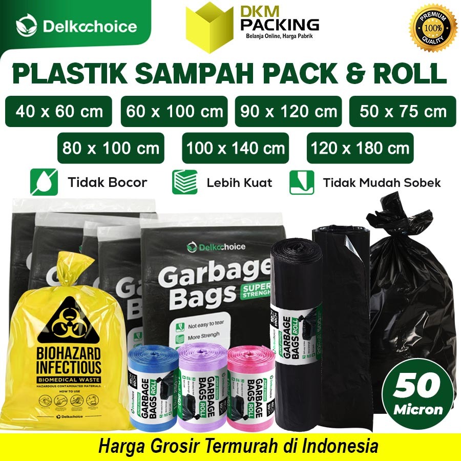 Jual Kantong Plastik Sampah Jumbo Tebal Premium Trash Bag Delkochoice | Shopee Indonesia