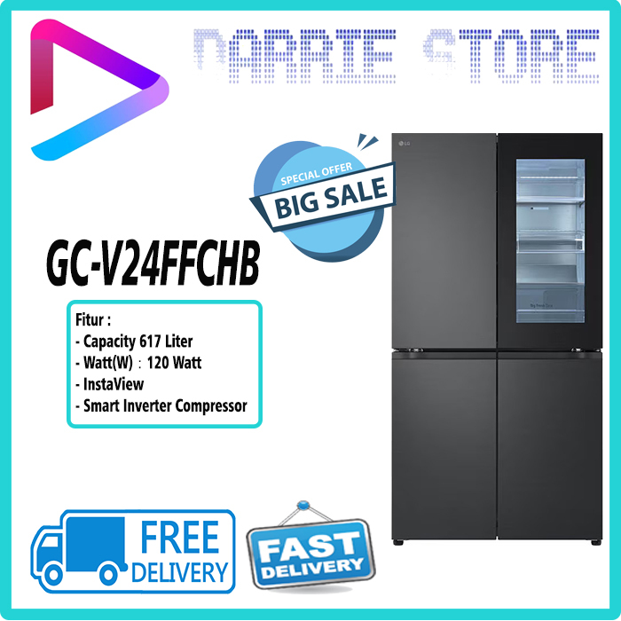 Jual LG GC-V24FFCHB KULKAS LG MULTI DOOR FRENCH DOOR 4 PINTU INSTAVIEW GCV24 24FFCHB GCV24FFCHB ...