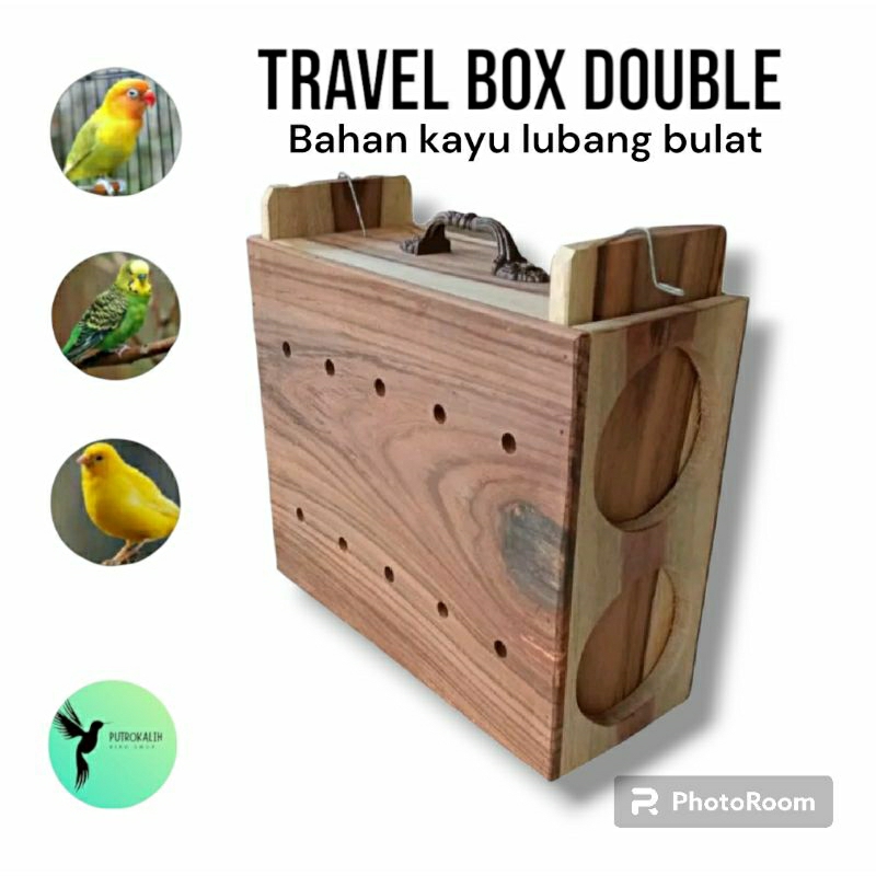 Jual Travel Box Double Bahan Kayu Lubang Bulat tas box cod burung ...