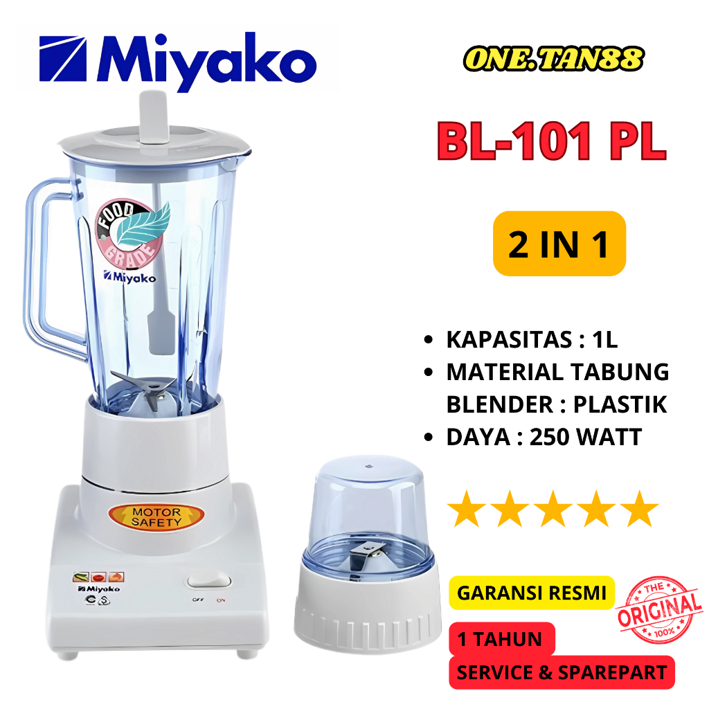 Jual MIYAKO BLENDER BL-101 PL 1 LITER (GARANSI RESMI) | Shopee Indonesia