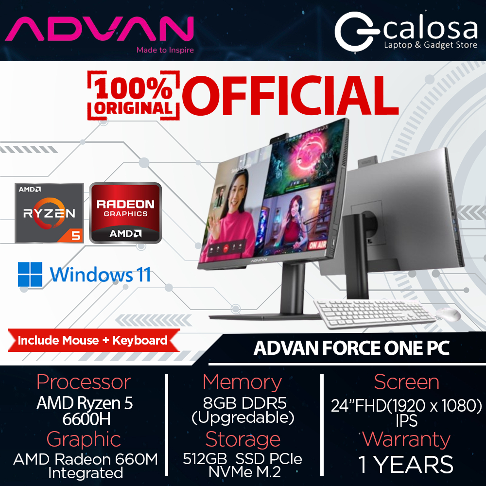 Jual ADVAN FORCE ONEPC DEKSTOP ALL IN ONE PC AMD RYZEN 5 6600H RAM 8GB ...
