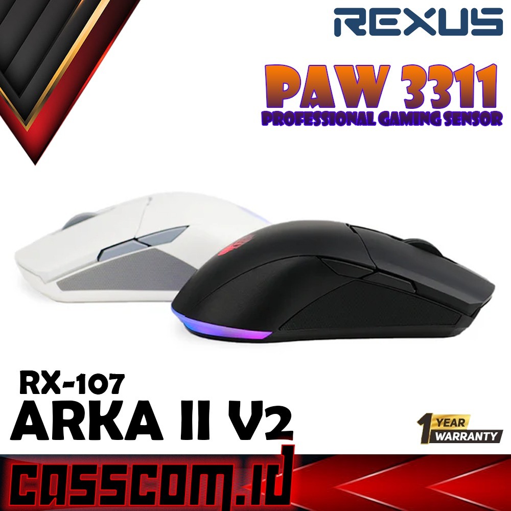 Jual Rexus Mouse Wireless Gaming Arka II RX-107 Dual Connection - Macro ...