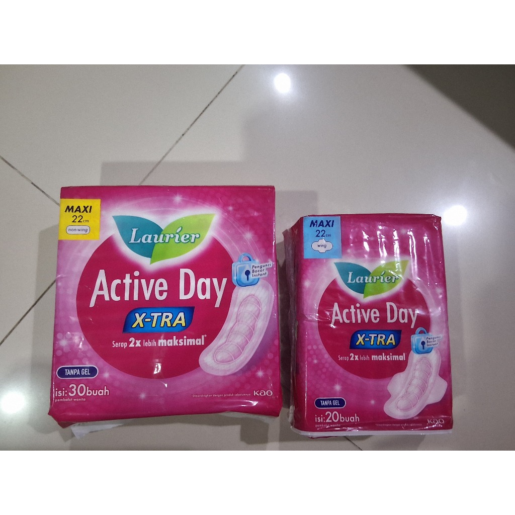 Jual Laurier active day maxi 22cm wing and non wing | Shopee Indonesia