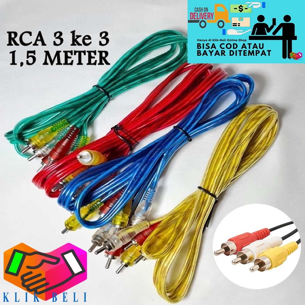 Jual Kabel RCA 3x3 Jack Audio 3 ke 3 Jek AV Video DVD TV Set Top Box HD ...