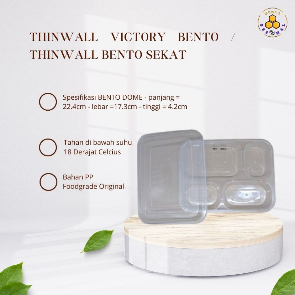 Jual Thinwall Victory Bento| Thinwall Bento Sekat 4 Dome Cup Tempat ...