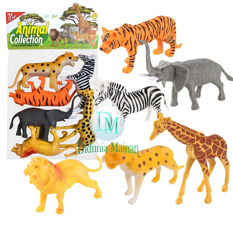Jual Mainan Anak Koleksi Figure Binatang Karet Wild Animal Hewan Set ...