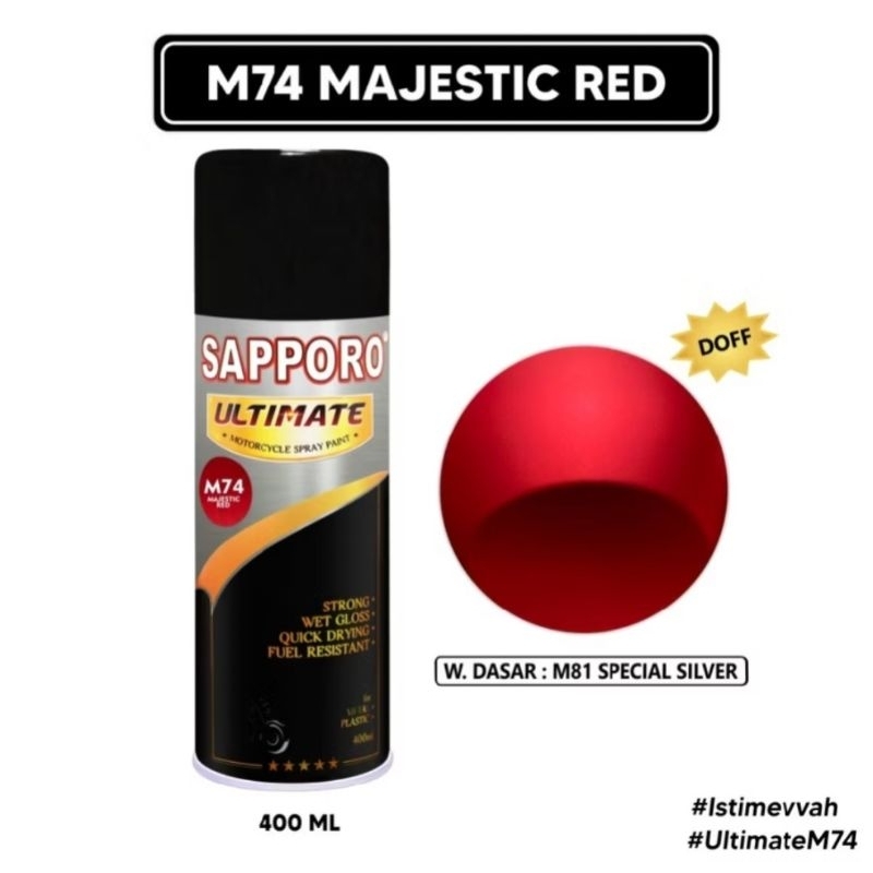 Jual pilok pilox cat semprot sapporo ultimate saporo M74 majestic red ...