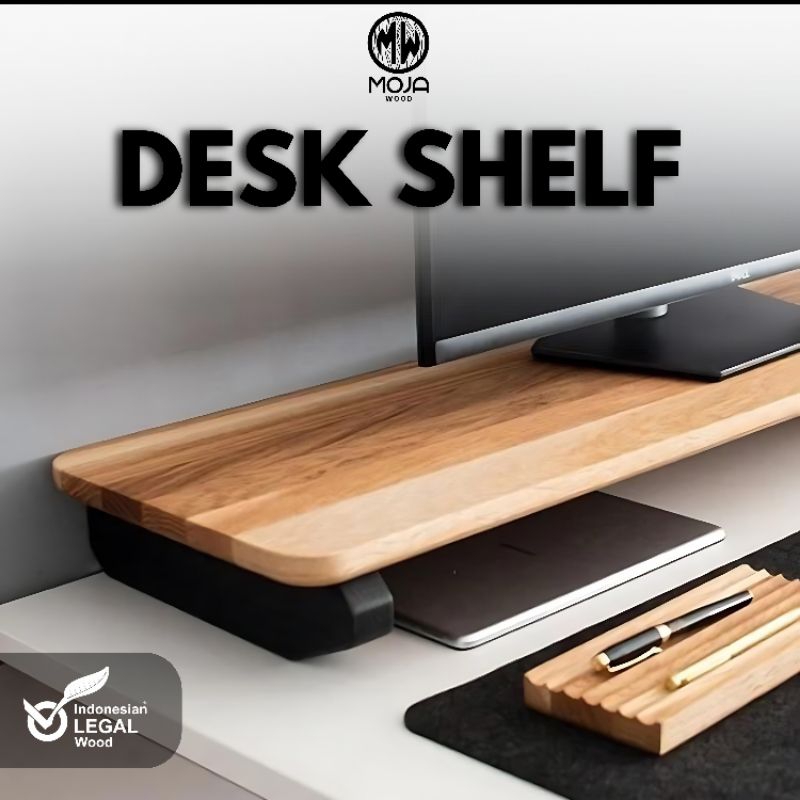 Jual MOJA WOOD | STAND MONITOR/RAK MONITOR/DUDUKAN MONITOR/DESK SHELF ...