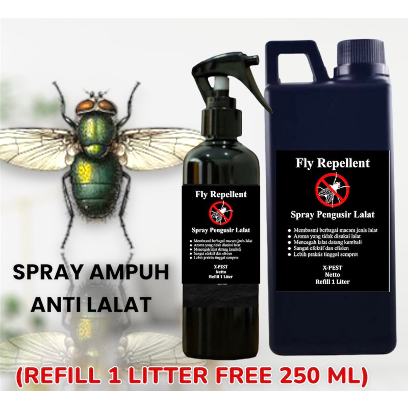 Jual Spray Pengusir LALAT 1Liter free Spray 250ml Ampuh | COD | Cairan ...