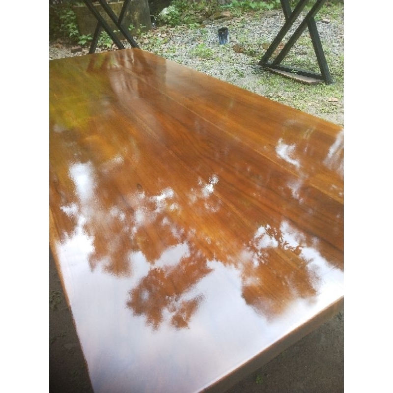 Jual CUSTOM DAUN MEJA/TOP TABLE KAYU JATI ASLI. TEBAL 3CM finishing ...