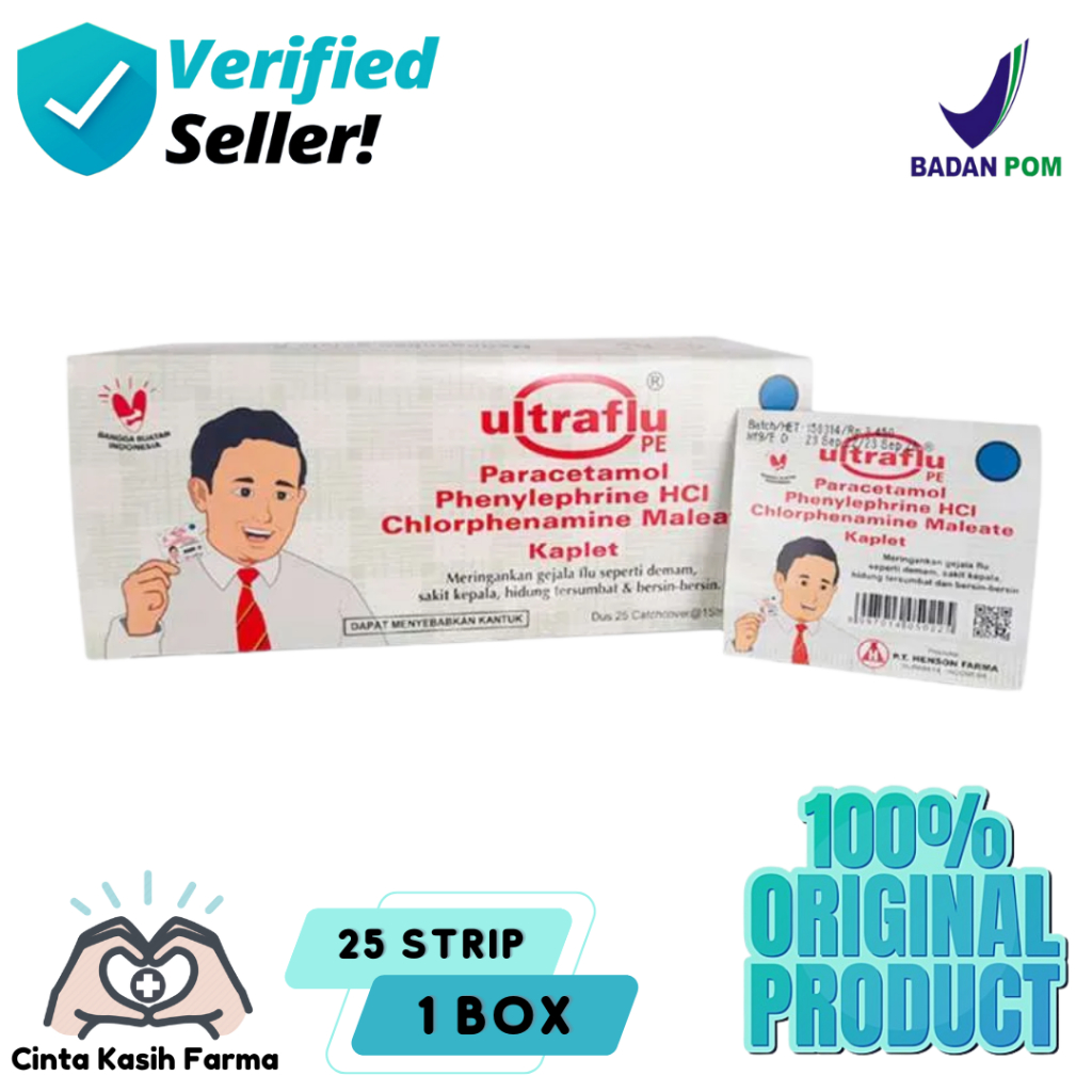 Jual Ultraflu PE Kaplet 1 Box Paracetamol Phenylephrine HCl ...