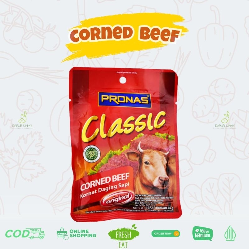 Jual PRONAS • Kornet Daging Sapi • Cornet Beef 50g | Shopee Indonesia