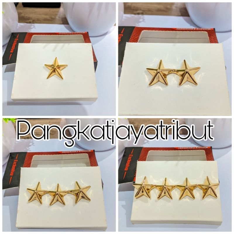Jual PIN BINTANG 1 BINTANG 2 BINTANG 3 BINTANG 4 BARET PDH PIN BINTANG ...