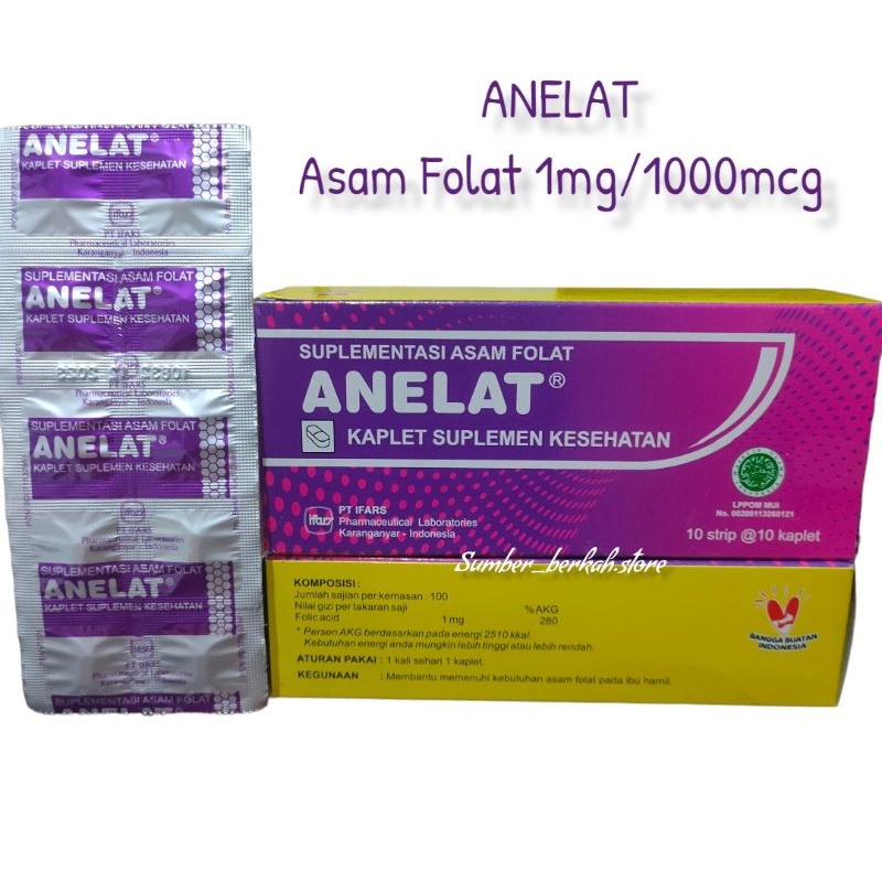 Jual Anelat Strip isi 10 Kaplet / Memenuhi Kebutuhan Asam Folat ...