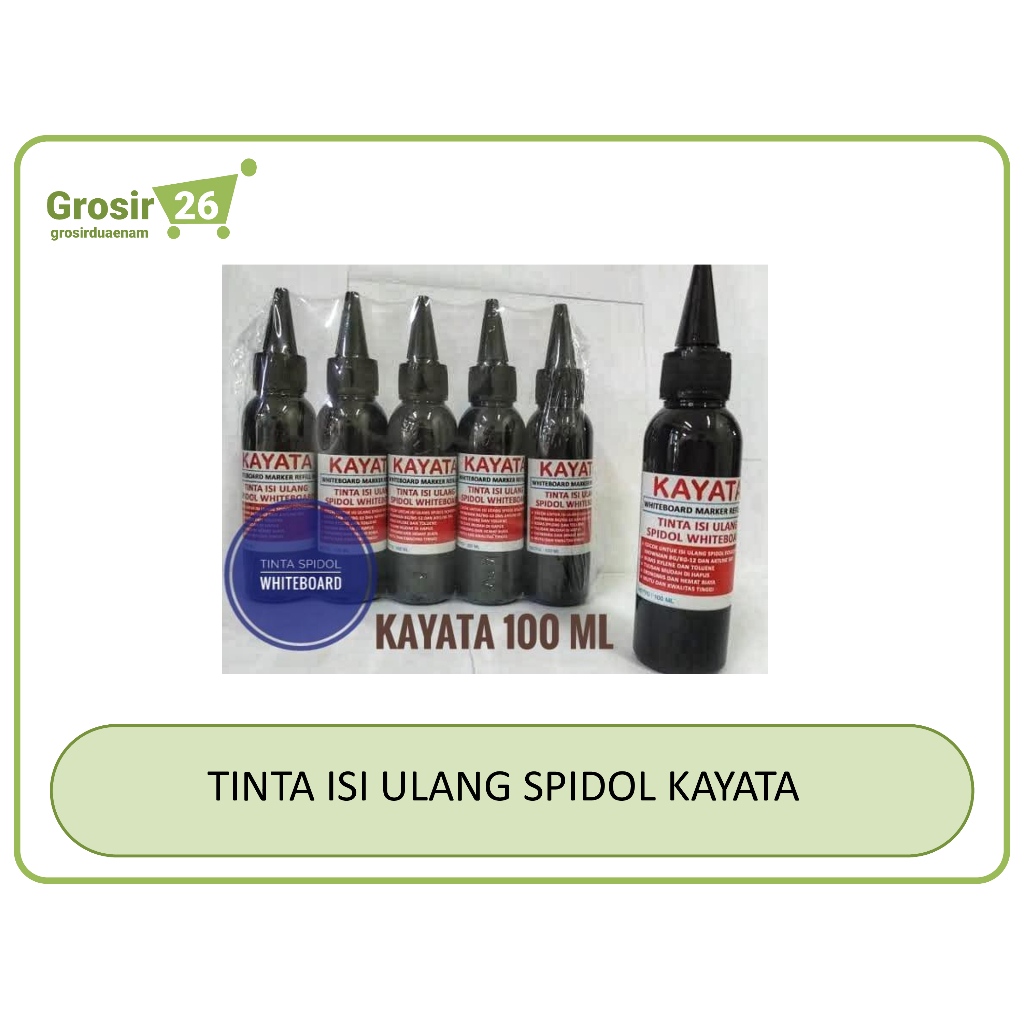Jual (1 pcs) tinta / isi ulang / refill spidol whiteboard kayata 100 ml ...
