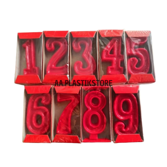 Jual Lilin Angka Kue Ulang Tahun / Lilin Angka Merah 0 1 2 3 4 5 6 7 8 ...