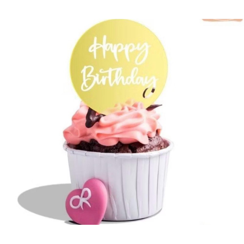Jual TOPPER HBD BULAT AKRILIK MINI HIASAN / DEKORASI KUE ULANG TAHUN ...