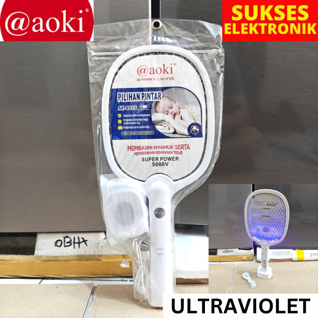 Jual RAKET NYAMUK AOKI AK-893S ULTRA VIOLET ALAT PEMBUNUH NYAMUK LISTRIK SETRUM BATERAI ...