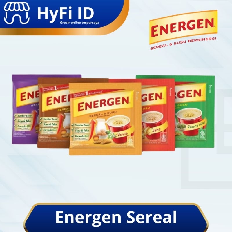 Jual Susu Sereal ENERGEN All Varian - 1 Renceng isi 10 sachet Minuman Sereal Bergizi cocok untuk ...