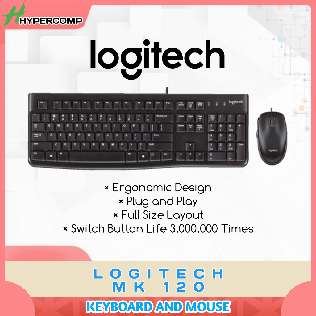 Jual Logitech MK120 Keyboard dan Mouse | Shopee Indonesia