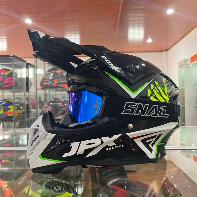 Jual Helm JPX Cross X45 Black + Goggle Snail | Shopee Indonesia