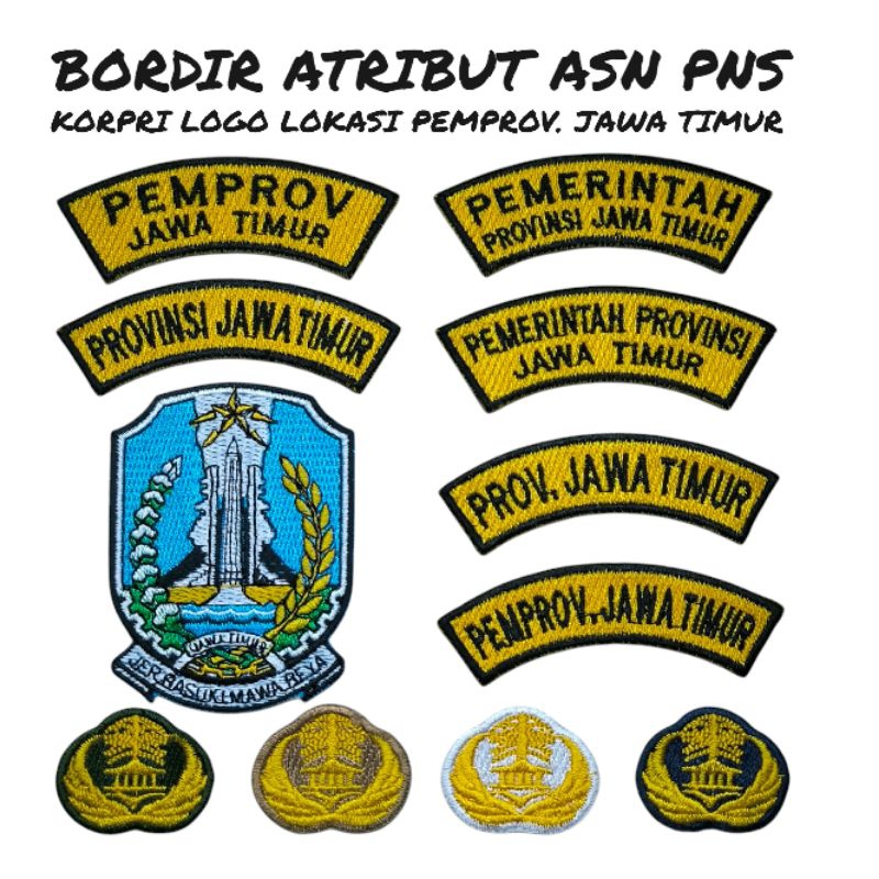 Jual BORDIR ATRIBUT PERLENGKAPAN SERAGAM ASN PNS KORPRI KEMENDAGRI LOGO ...