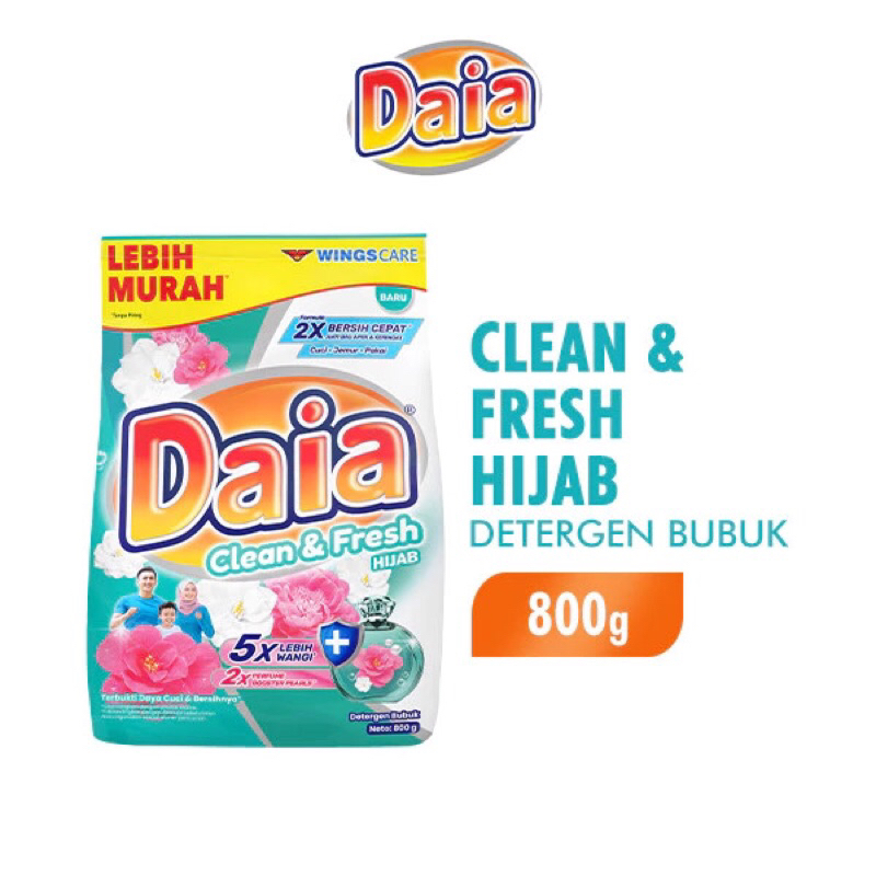 Jual DAIA Deterjen Bubuk Clean & Fresh Hijab 800 gr | Shopee Indonesia