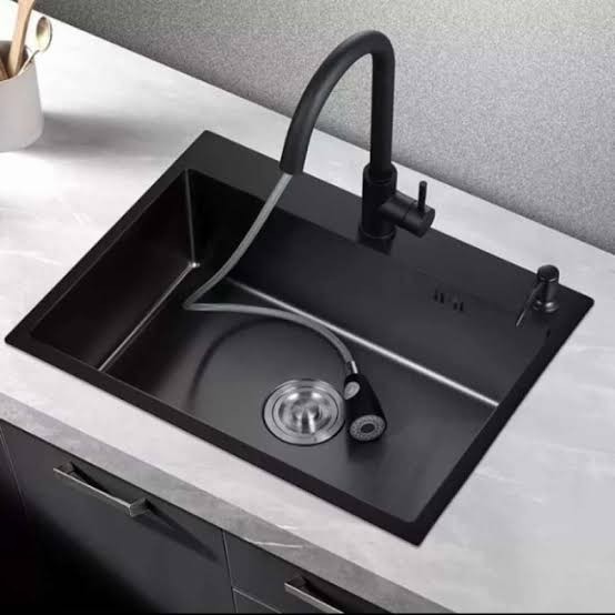 Jual Kitchen Sink 8050 Hitam Stainless/Bak Cuci Piring 1 Lubang Besar ...