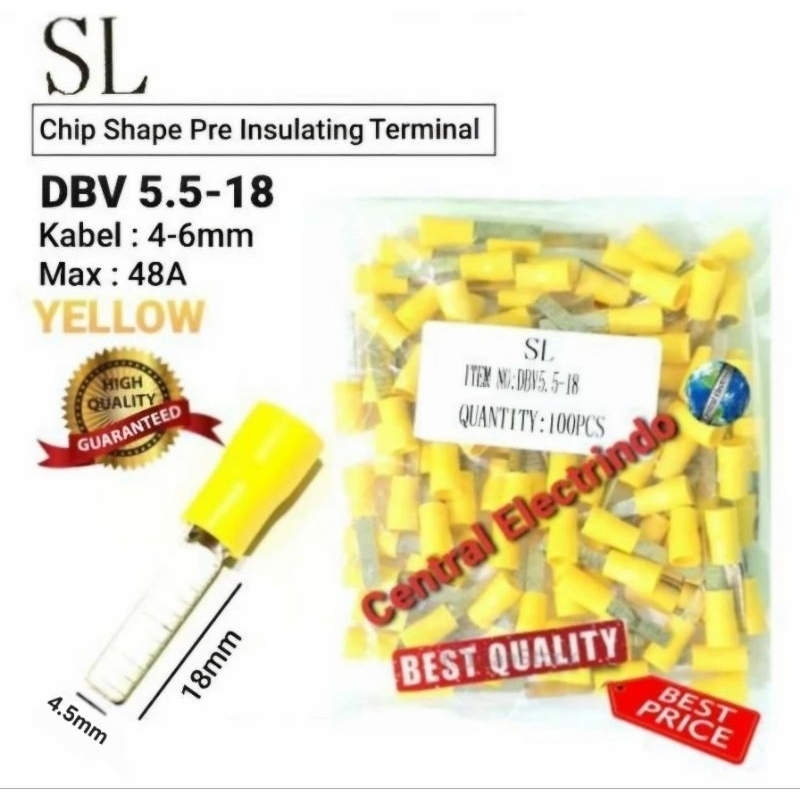 Jual Skun Kabel Chip Tusuk DBV 5.5-18 Kabel 4~6mm SL. | Shopee Indonesia