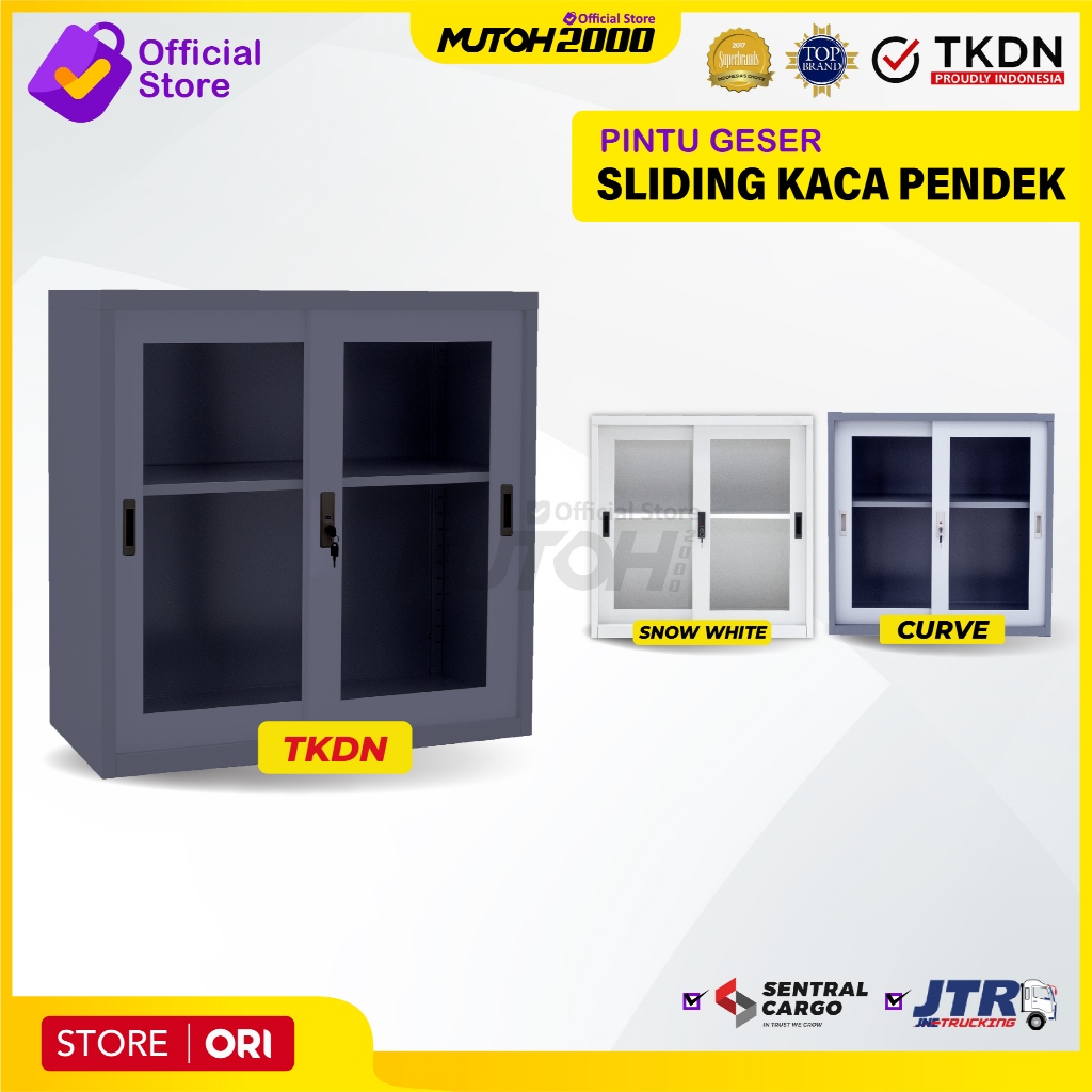 Jual Lemari arsip besi 2 Pintu Sliding Kaca PENDEK MUTOH2000 | Shopee Indonesia