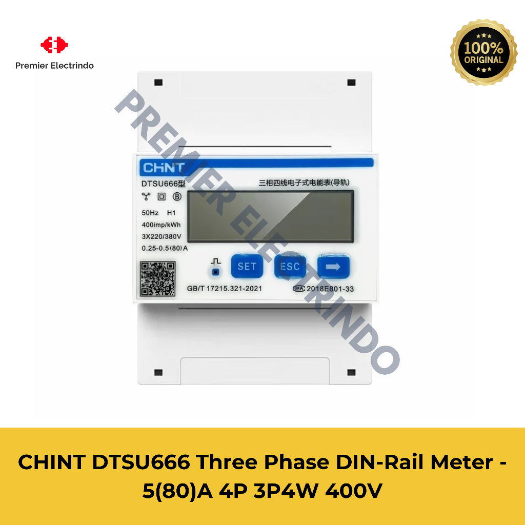 Jual CHINT DTSU666 5(80)A 4P Three Phase DIN-Rail Meter - 3P4W 400V | Shopee Indonesia