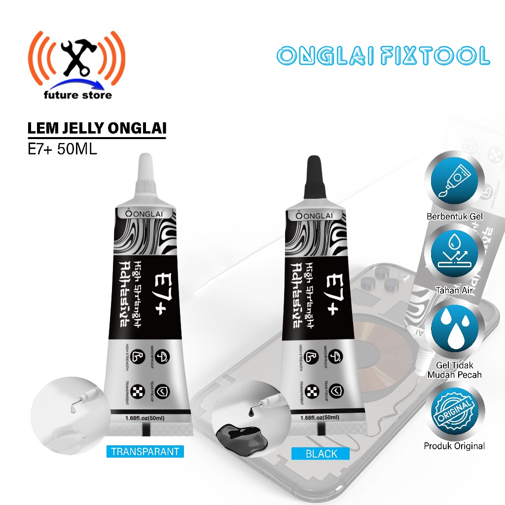 Jual ONGLAI E7+ 50ML LEM JELLY LCD HP SUPER KUAT CLEAR - BLACK LEM ...