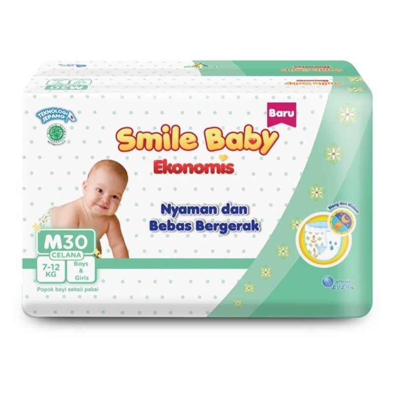 Jual Goon SMILE BABY Ekonomis M30 L26 Popok Sekali Pakai Hemat | Shopee Indonesia