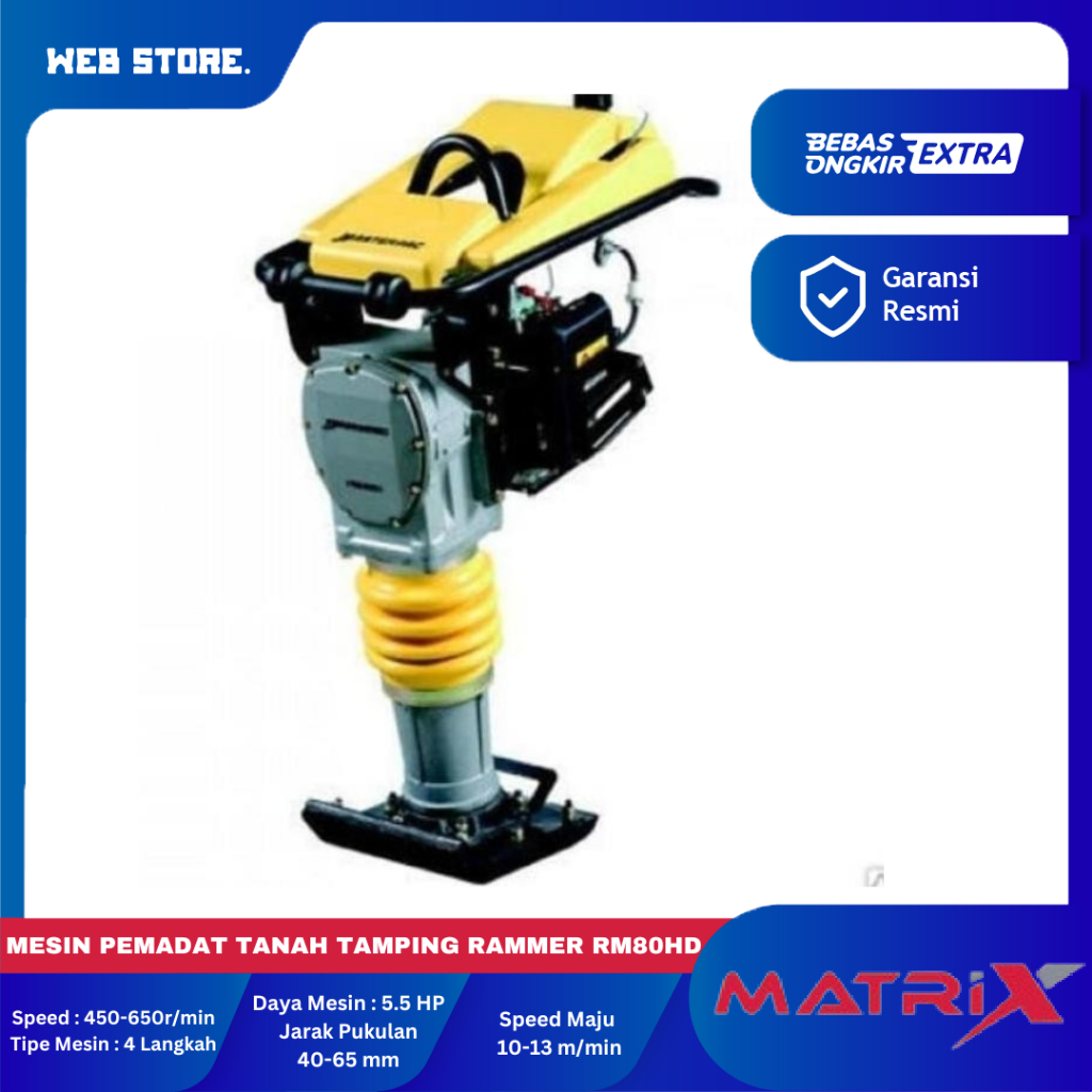 Jual Mesin Stamper Tamping Rammer Alat Pemadat Aspal RM80HD MATRIX ...
