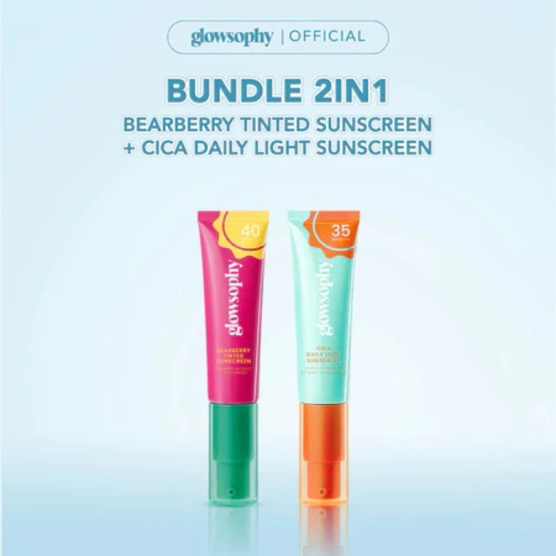 Jual Glowsophy 2in1 Sun Protection Bearberry Tinted Sunscreen + Cica ...
