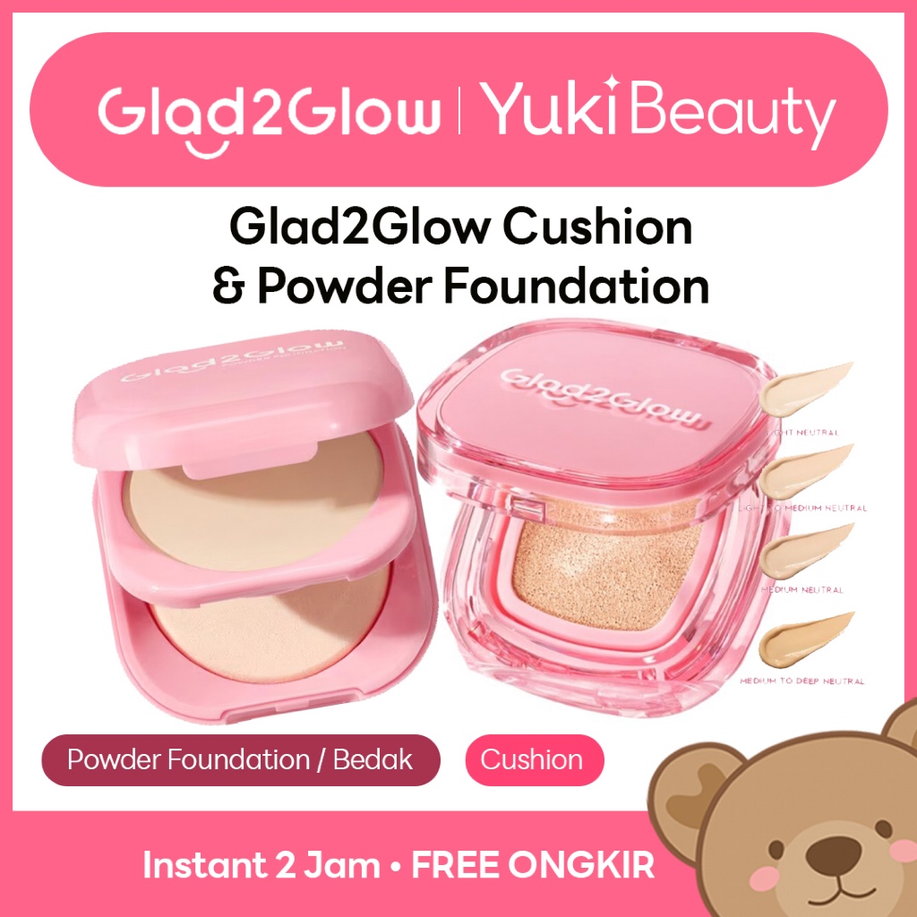 Jual YUKI Manado GLAD2GLOW Cushion & Powder Foundation Perfect Cover matte Waterproof Sweatproof ...