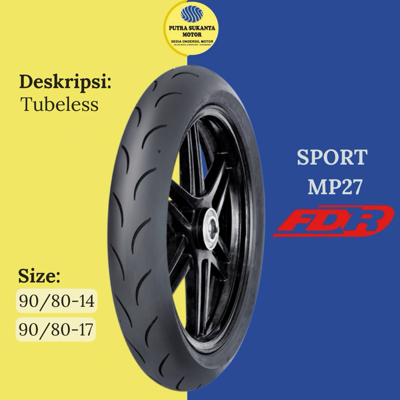 Jual BAN FDR MP 27 90/80 ring 14/17 TUBELESS RACING SOFT COMPOUND 100% ...