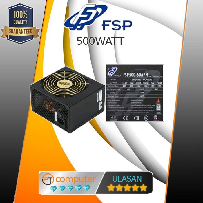 Jual Power Supply PSU 500WATT Pure FSP | Shopee Indonesia