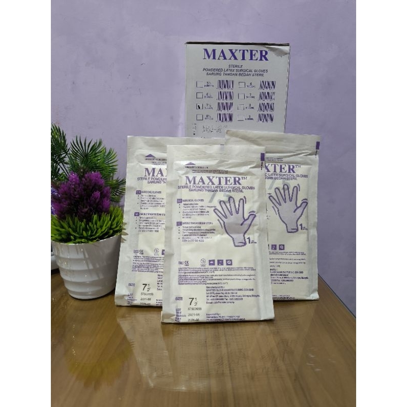 Jual Sarung Tangan Steril Maxter / Handskund Steril Maxter No 7.5 ( Eceran ) | Shopee Indonesia
