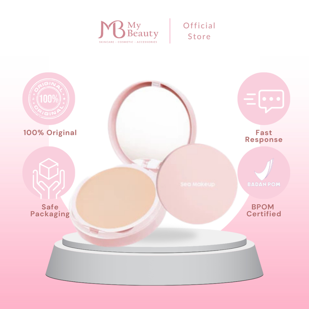 Jual Sea Makeup Acne Cover & Smooth Two Way Cake Pressed Powder and ...