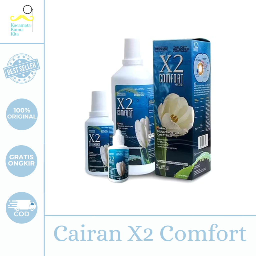 Jual Cairan Softlens X2 Comfort extra HPMC 60ml 120ml 500ml | Shopee ...