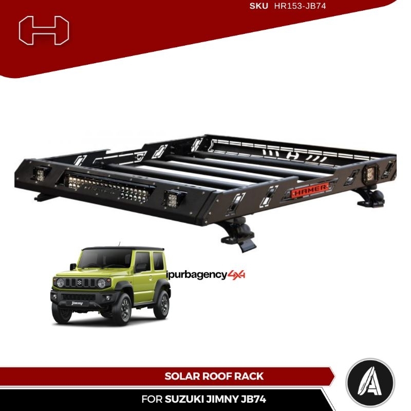 Jual HAMER4X4 SOLAR SERIES ROOF RACK + CROSS BAR SET SUZUKI JIMNY JB74 ...