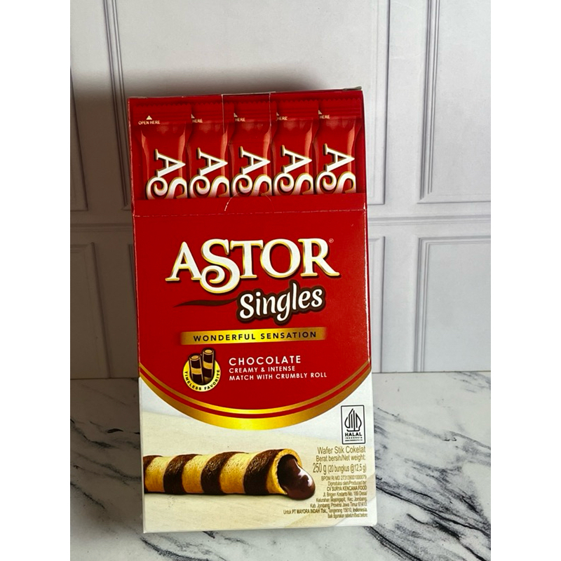 Jual ASTOR SINGLE KEMASAN BARU 1 BOX ISI 20 - ASTOR WAFERSTICK COKLAT ...