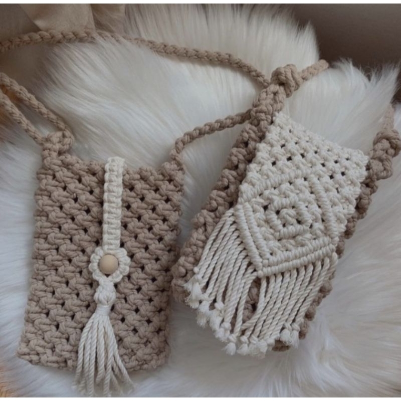 Jual Tas HP Unik | Pouch Handphone | Tas HP Macrame | Macrame pouch ...