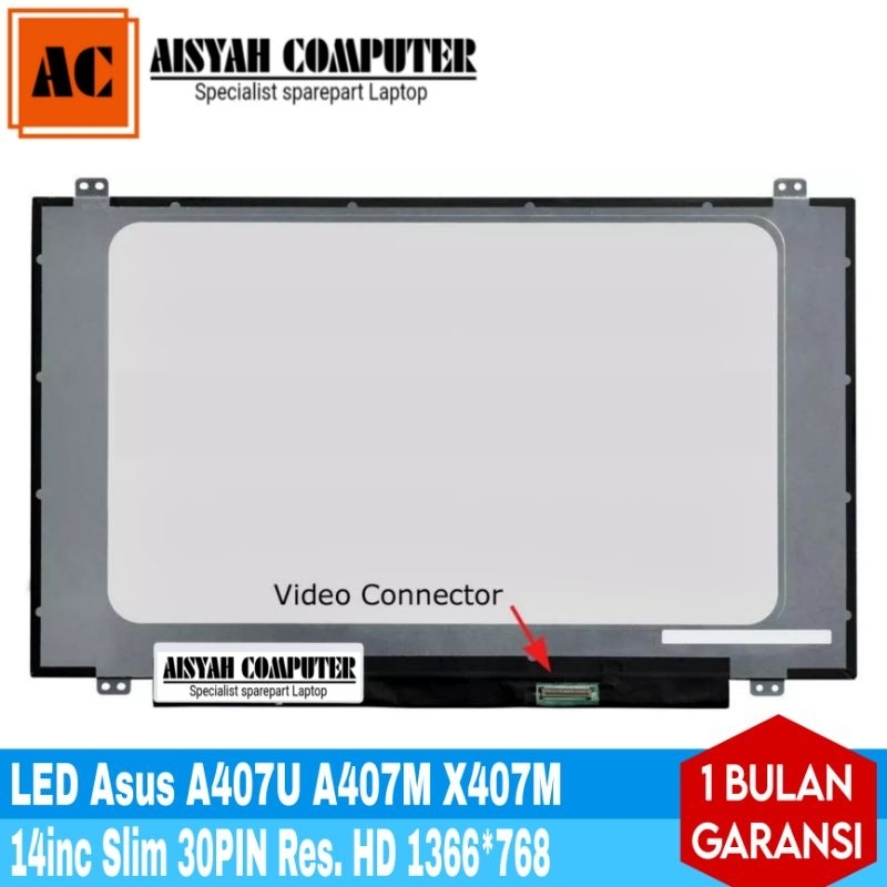 Jual Layar / LED LCD ASUS Vivobook 14 A407M A407U X407U - 14 Slim 30pin ...