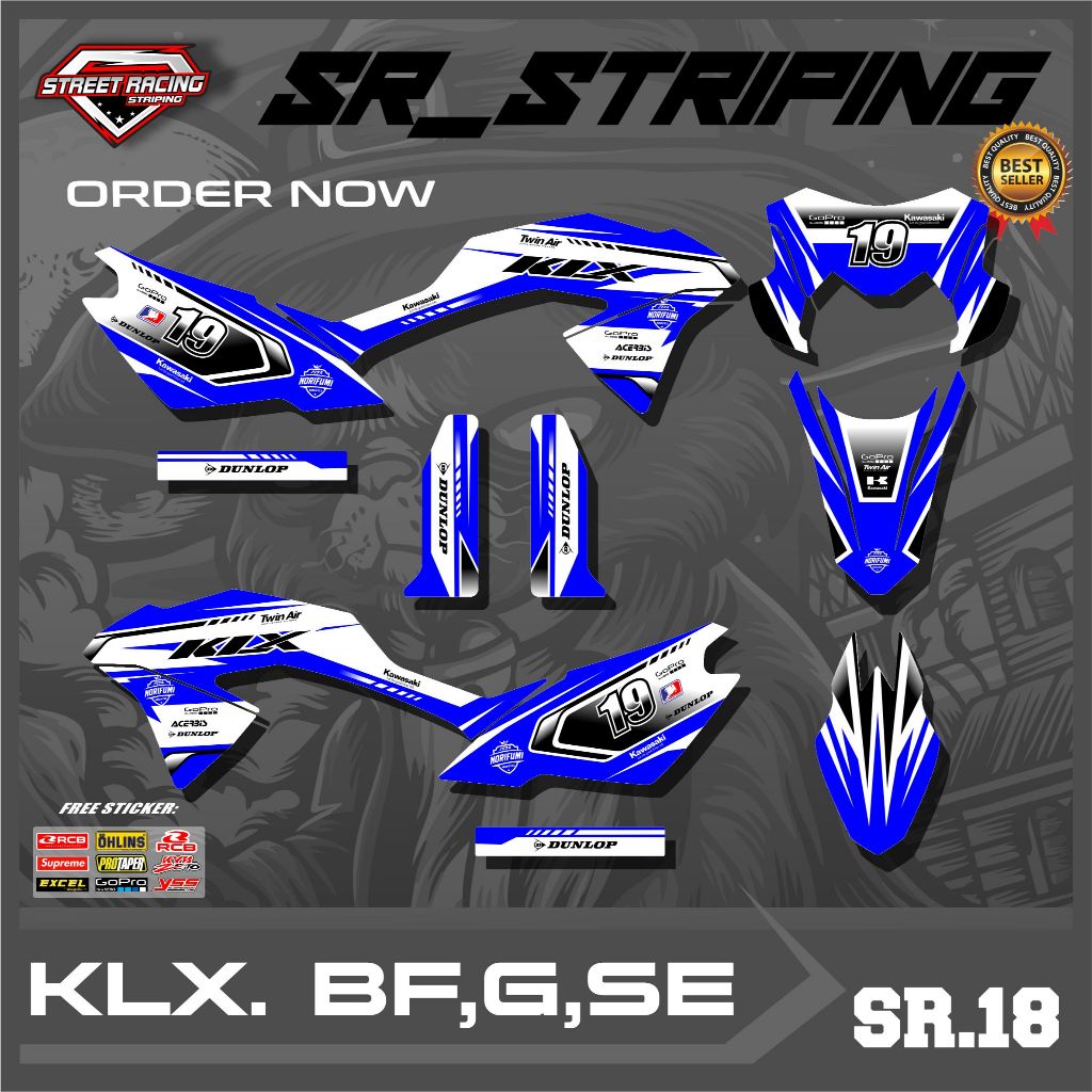 Jual Striping KLX BF/G/SE Variasi SemiFull- Sticker Stiker Variasi ...