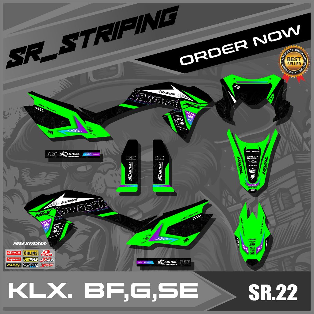 Jual STRIPING KAWASAKI KLX BF/G/SE VARIASI SEMIFULL - STRIPING STICKER ...